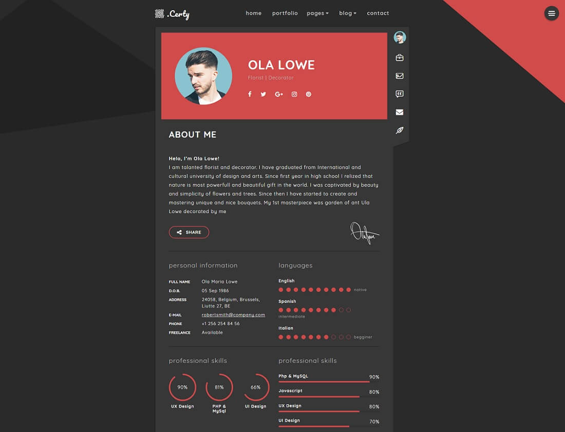 24 modèles de sites Web avec curriculum vitae pour les CV en ligne 2019 ...